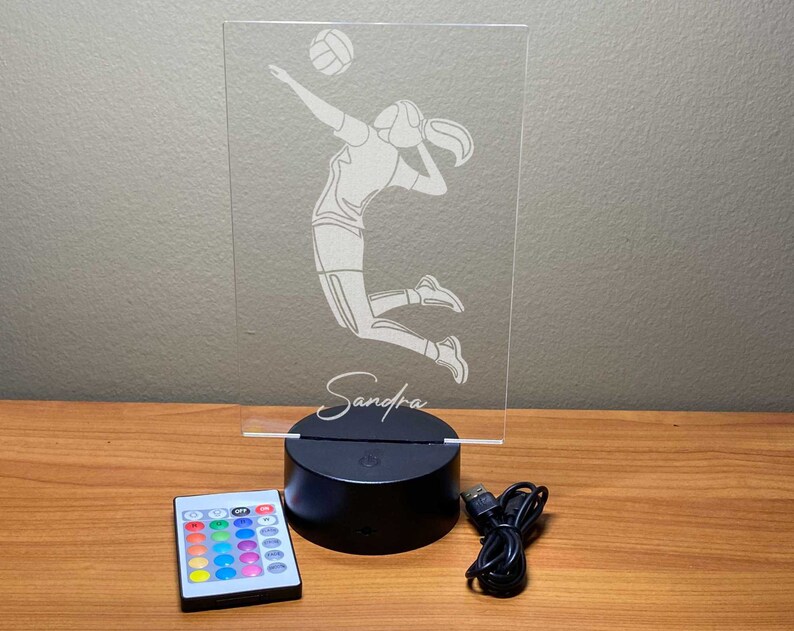 Volleyball Girl LED Night Light for Kids and Teens. Award or Trophy ...