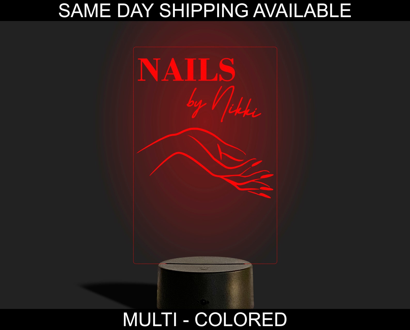 Personalized Business Sign for Nail Salon LED Light. Personalized LED ...