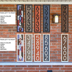 Vertical House Numbers, Address Sign, Front Porch Decor, Address Plaque ...