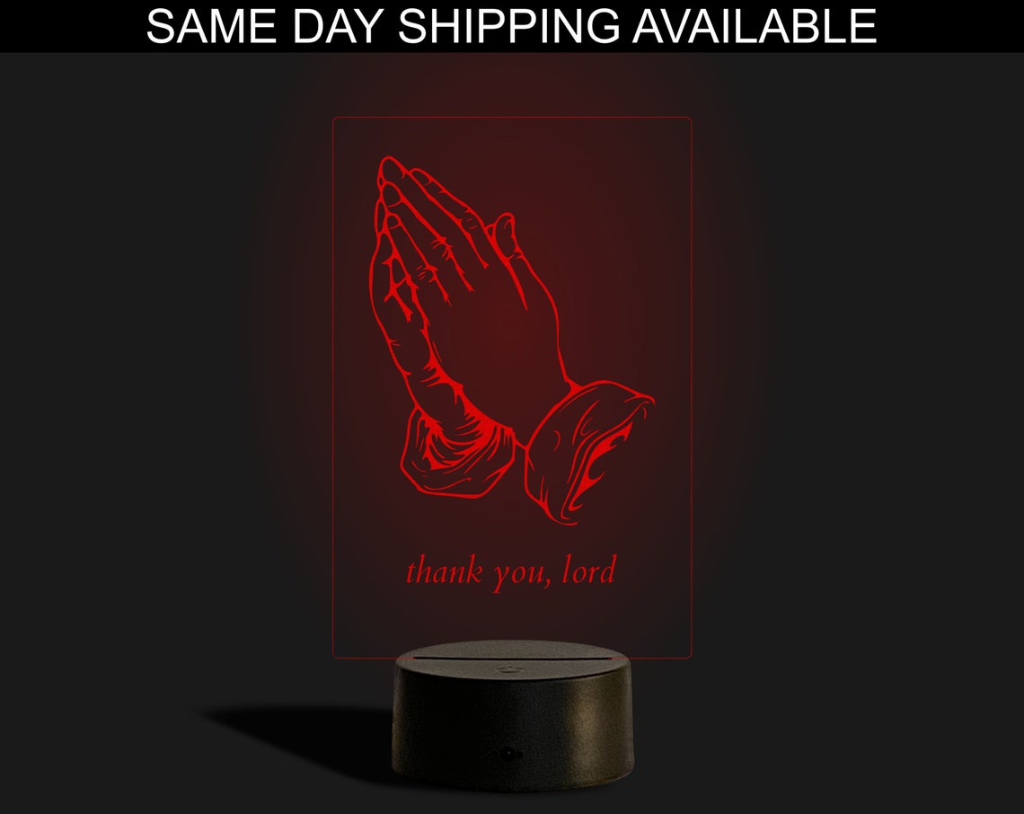 Praying hands LED light. Personalized LED lamp. LED sign. | Etsy