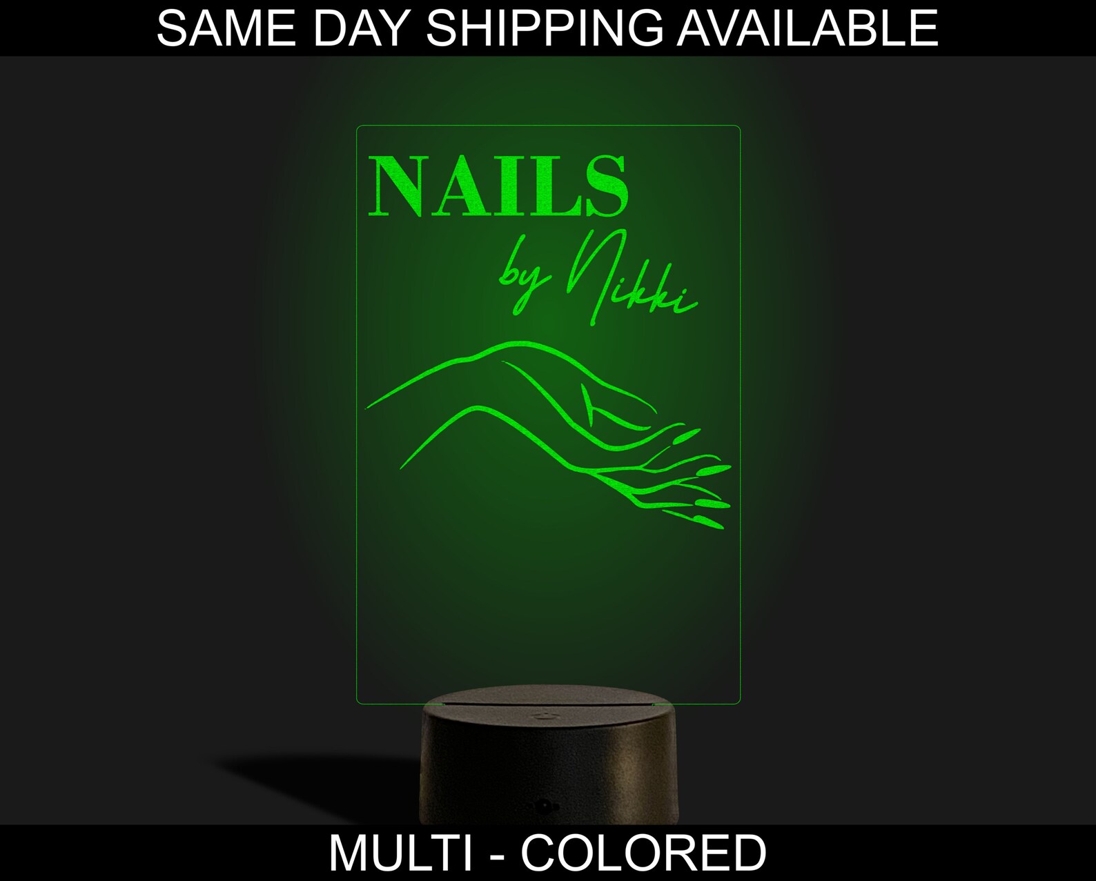 Personalized Business Sign for Nail Salon LED Light. Personalized LED ...