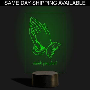 Praying Hands LED Light. Personalized LED Lamp. LED Sign. Remote ...