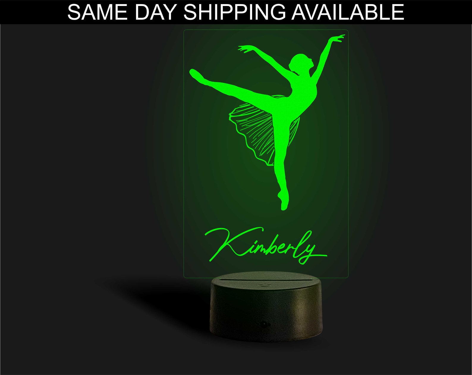 Ballerina LED Night Light for Kids. Personalized LED Lamp. LED Sign ...