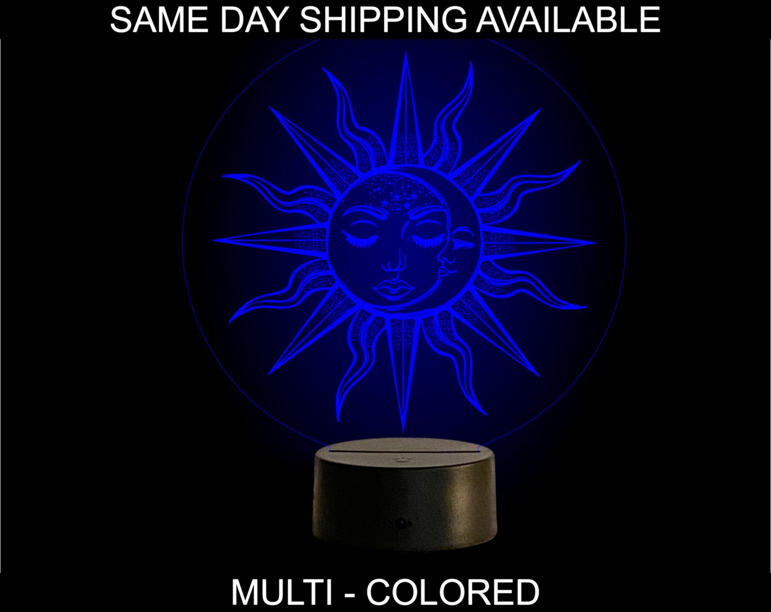 Sun and Moon LED Night Light. LED Lamp. LED Sign. Remote Control ...