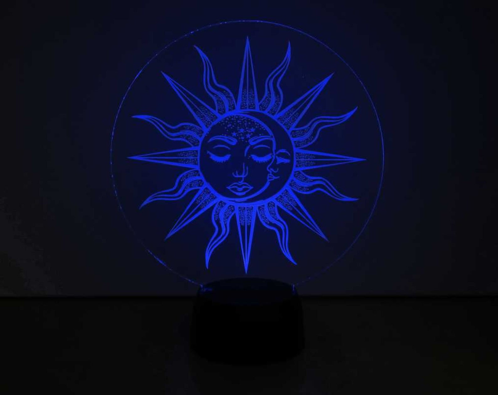 Sun and Moon LED night light. LED lamp. LED sign. Remote | Etsy
