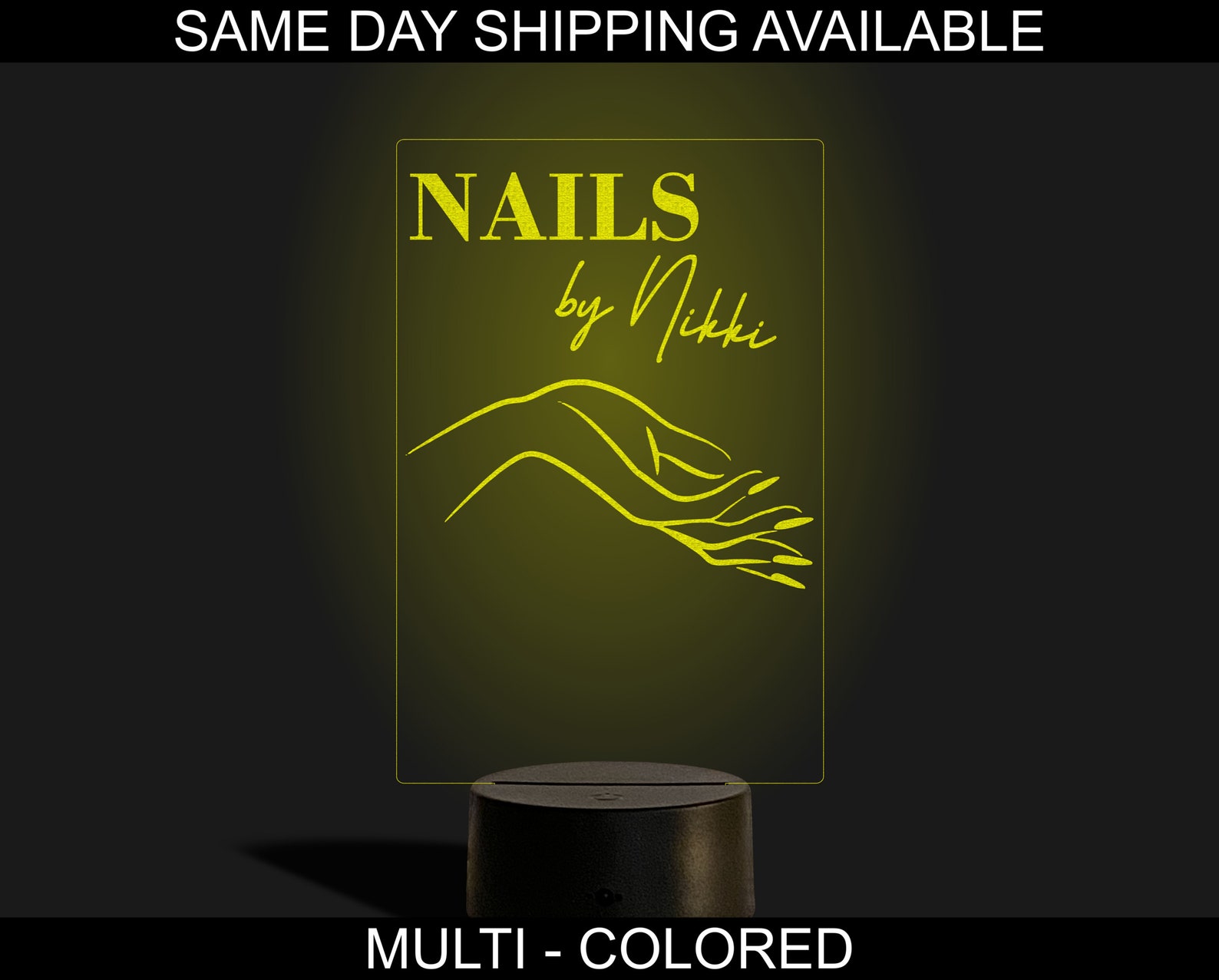 Personalized Business Sign for Nail Salon LED Light. Personalized LED ...