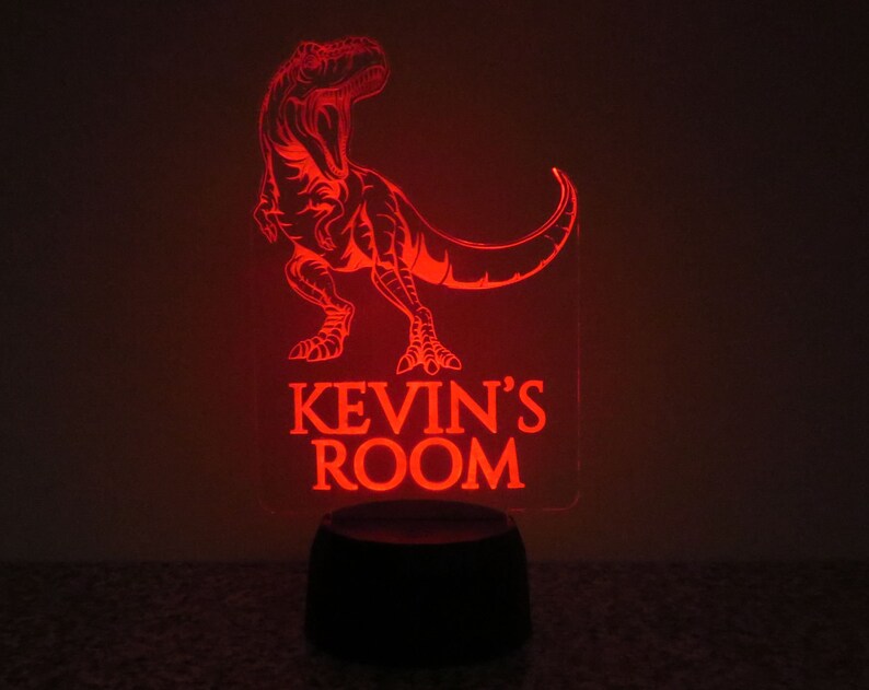 T Rex Dinosaur LED night light for kids. Personalized LED | Etsy