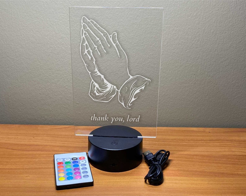 Praying Hands LED Light. Personalized LED Lamp. LED Sign. | Etsy