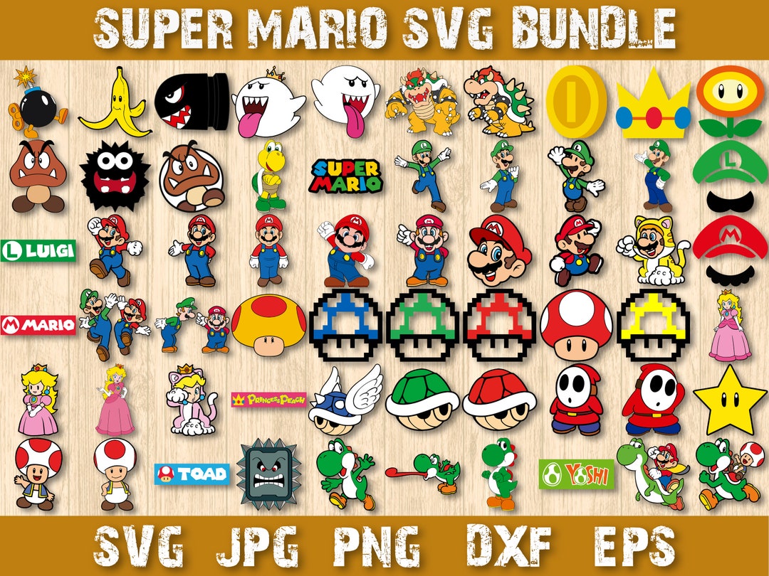 Super Mario Svg, 60 Designs Super Mario Svg Bundle, Super Mario Bundle ...