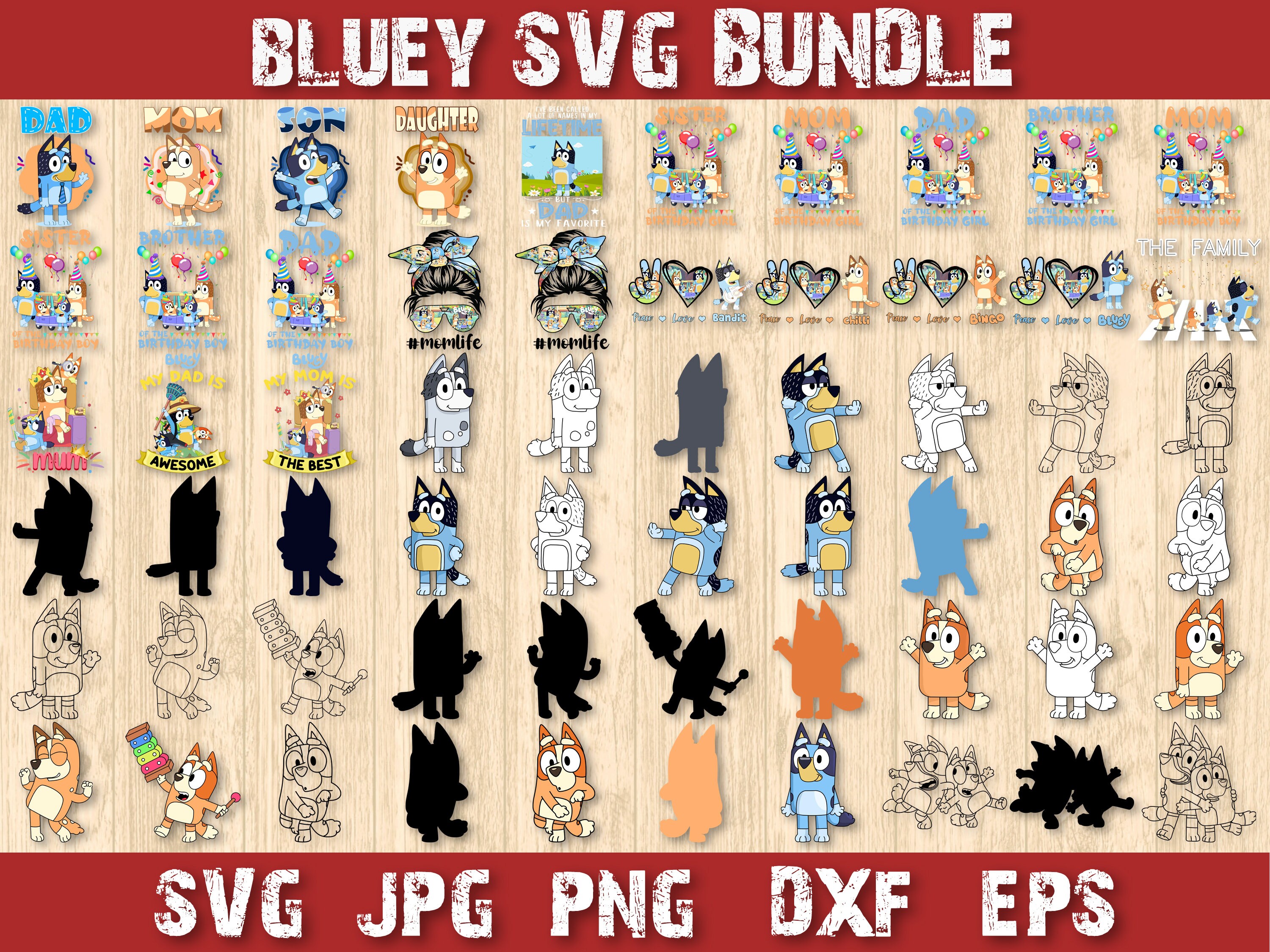 Bluey Svg, 300 Designs Bluey Svg Bundle, Bluey Mega BUNDLE, Bluey ...