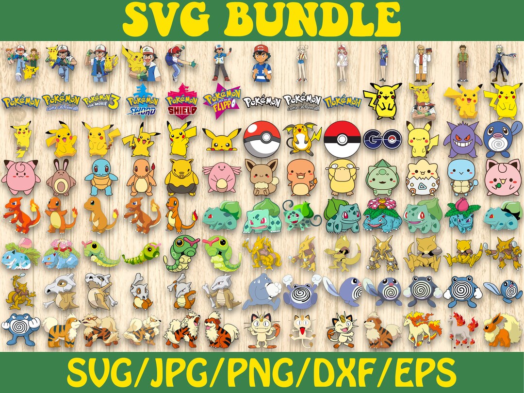 Pokemon Svg, 400 Designs Pokemon Svg Bundle, Pokenmon Bundle SVG ...