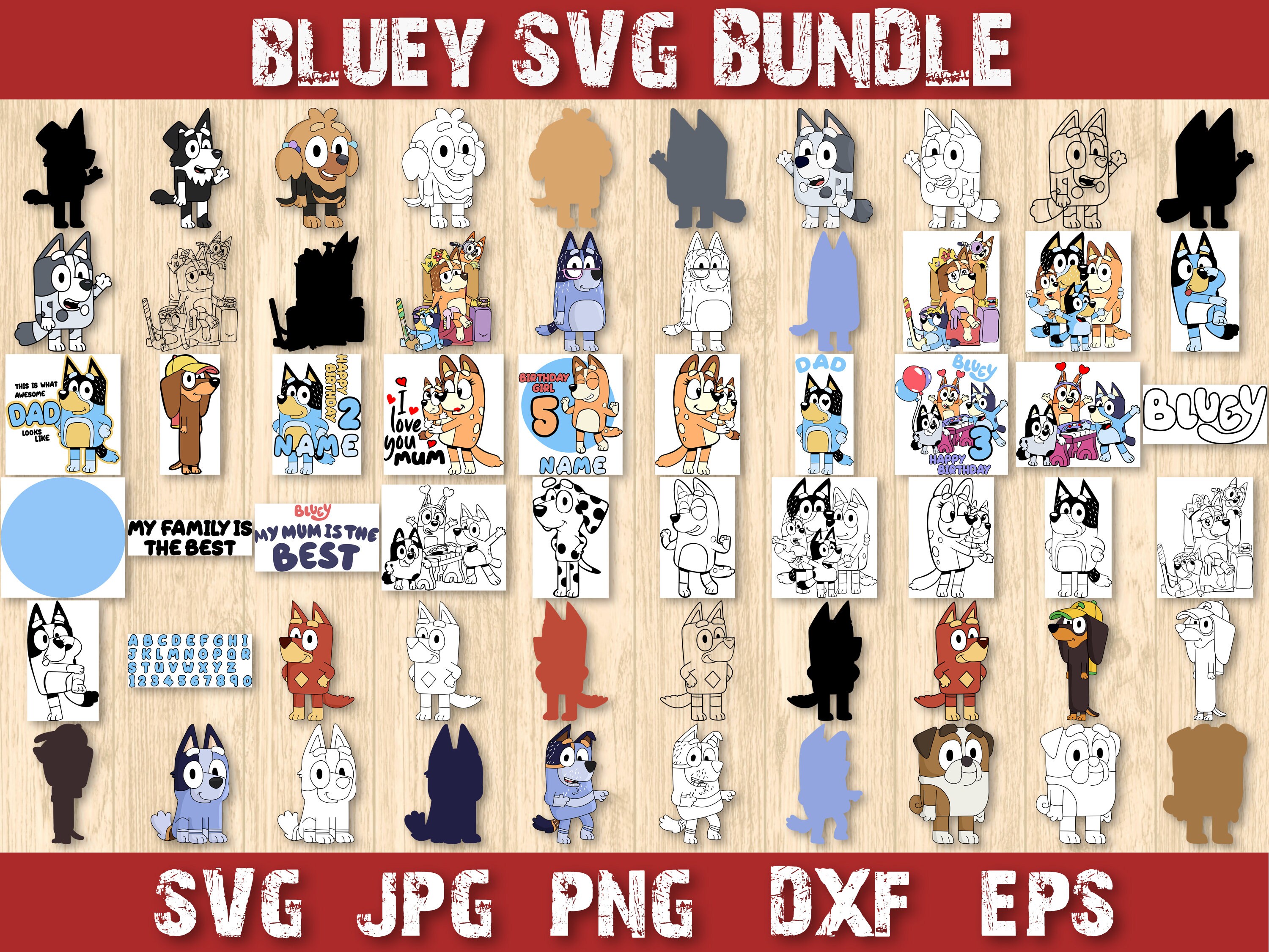 Bluey Svg, 300 Designs Bluey Svg Bundle, Bluey Mega BUNDLE, Bluey ...