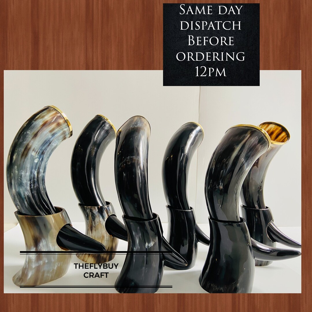 Christmas Gift Viking Drinking Horn Mug With Stand Viking Horn Mug Game ...