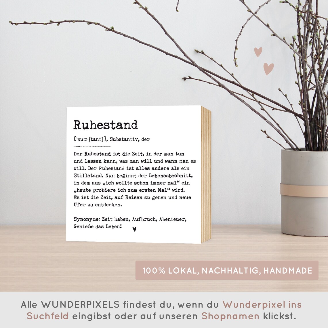 Geschenk zur Rente Definition Ruhestand Holzbild zum - Etsy.de