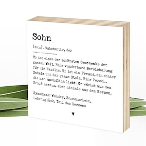 Definition Sohn Geschenk Holzbild, zum Hinstellen & Aufhängen - Sprüche ...