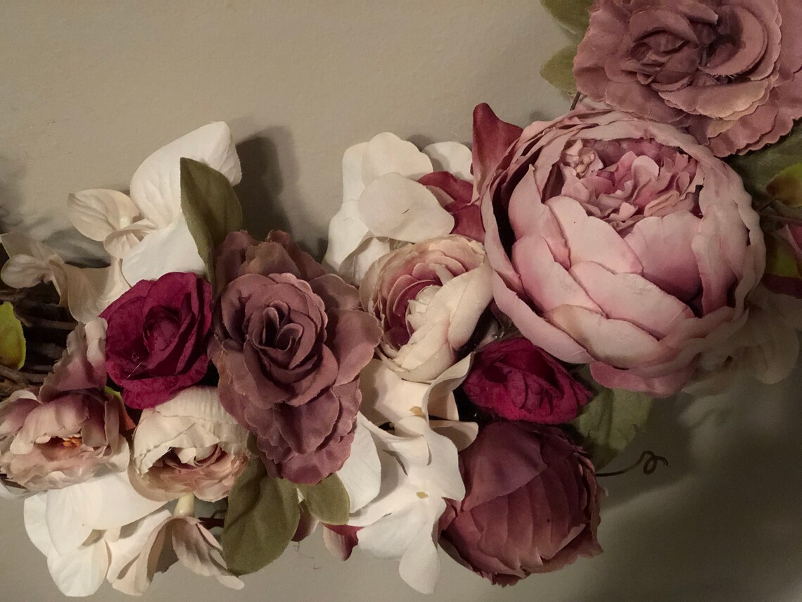 Beautiful, Mauve and Dusty Rose Wreath - Etsy