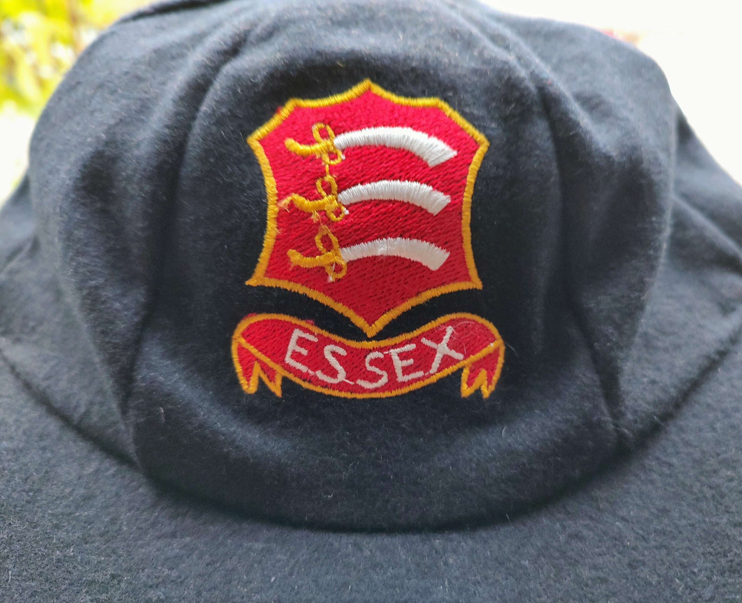 Traditional English Style Essex CCC Embroidered Retro Crest Navy Blue ...