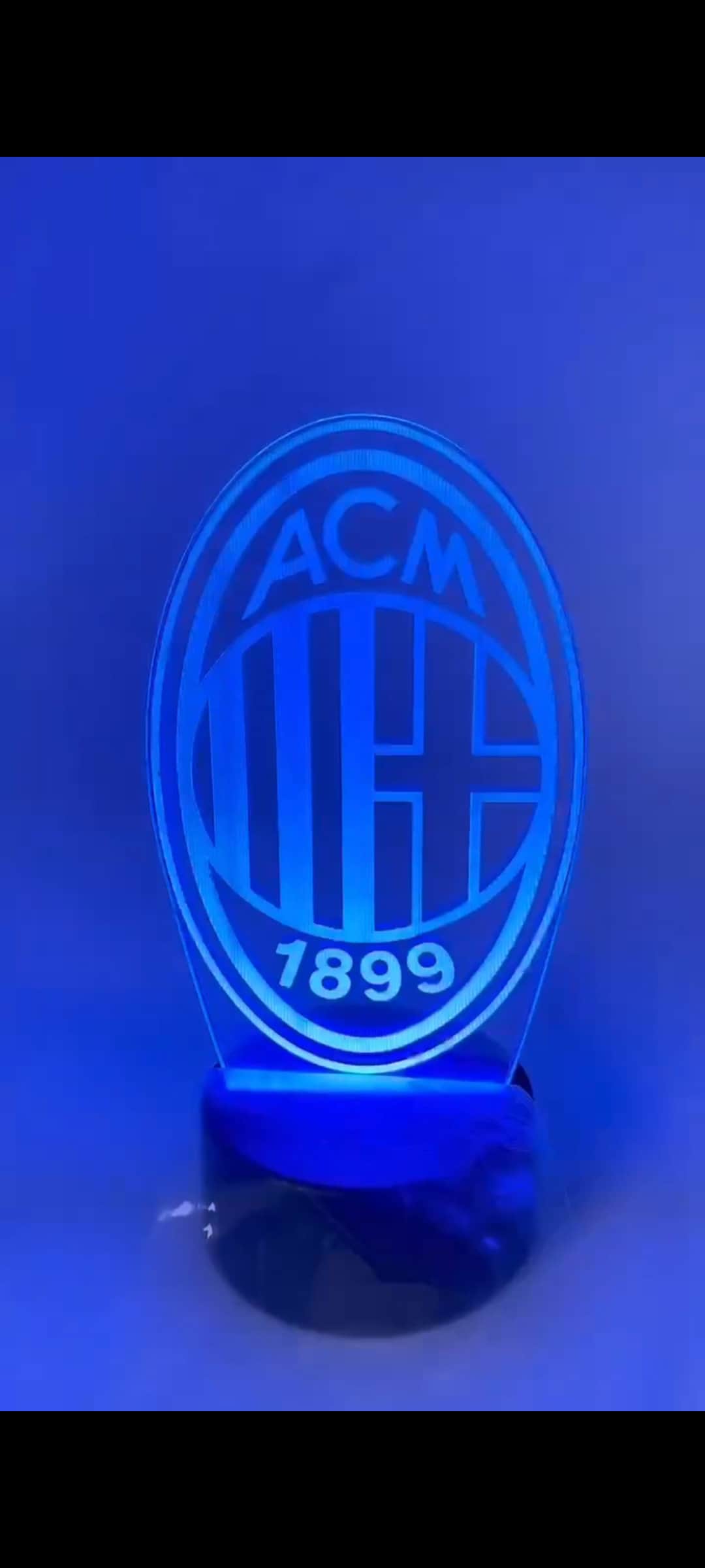 AC Milan Crest 3D Image, 7 Colour Lamp/nightlight - Etsy