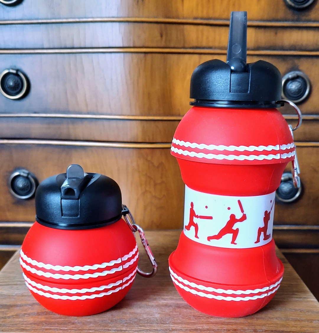 Red Cricket Ball Design Folding Water Bottle - Etsy