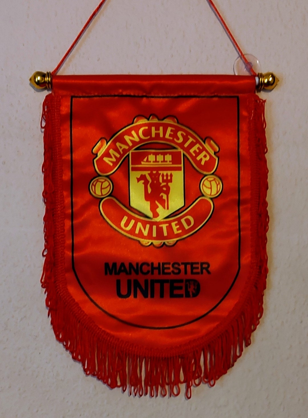 Manchester United F.C. Club Crest Commemorative Pennant, Size 10" X 12. ...