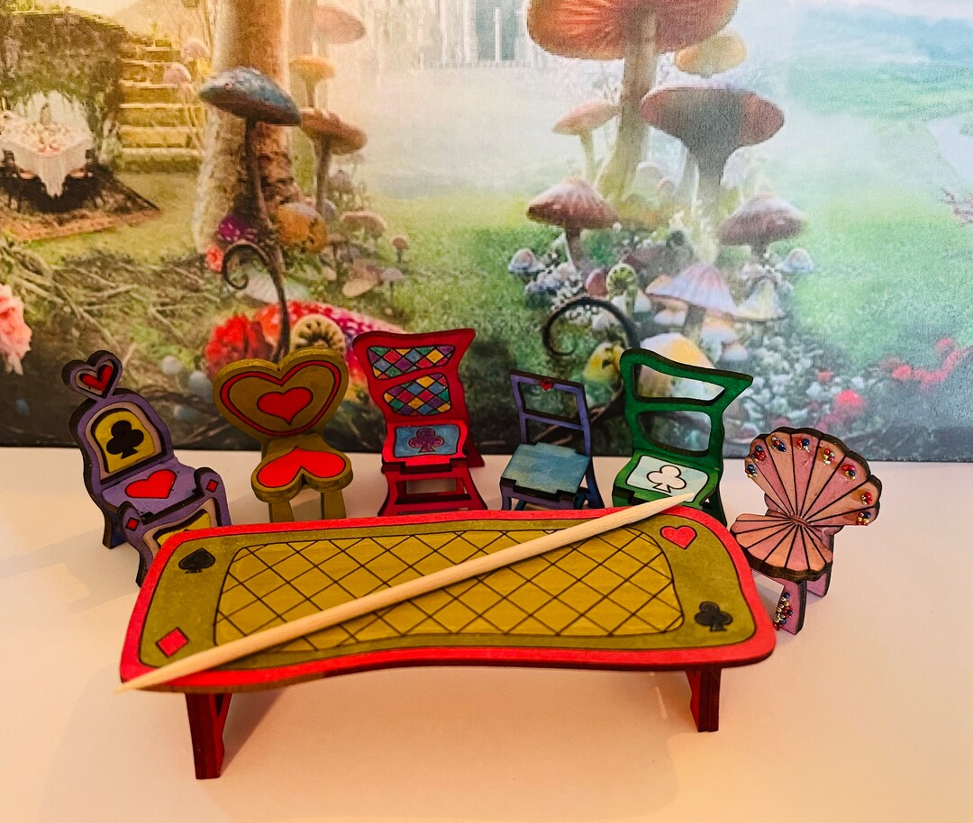 KIT, Wonky Wonderland Dining Table and 6 Chairs, 1/48th, Quarter Scale ...