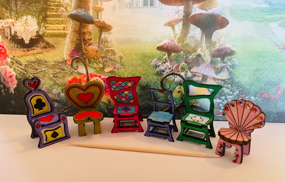 KIT, Wonky Wonderland Dining Table and 6 Chairs, 1/48th, Quarter Scale ...