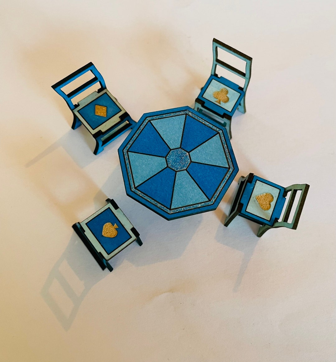 1/48th Kit Wonky Wonderland Gaming Table and 4 Chairs Quarter - Etsy