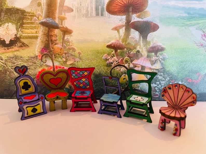 KIT, Wonky Wonderland Dining Table and 6 Chairs, 1/48th, Quarter Scale ...