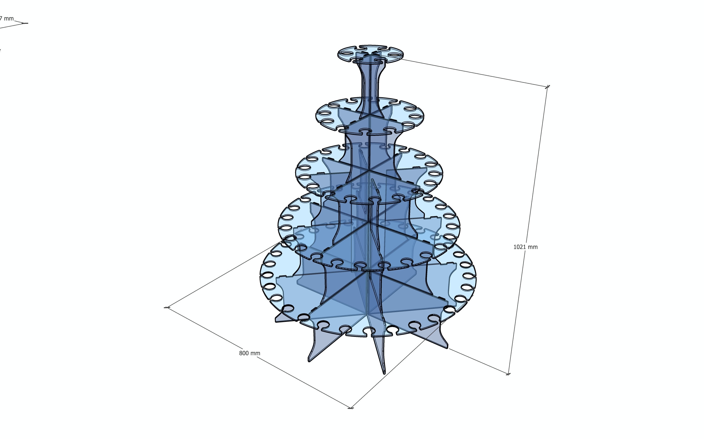 Prosecco Glass Tower Chandelier CNC CUT File, Not a Physical Product ...