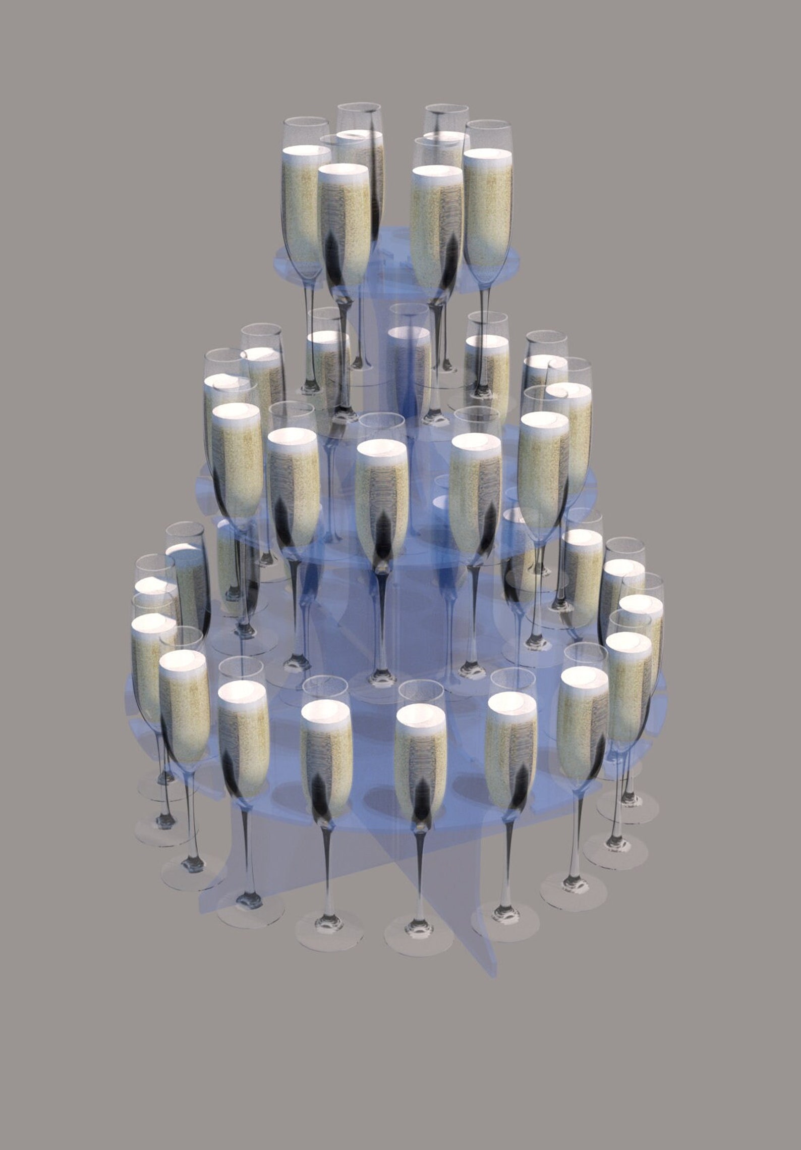 Prosecco Glass Tower Chandelier CNC CUT File, Not a Physical Product ...