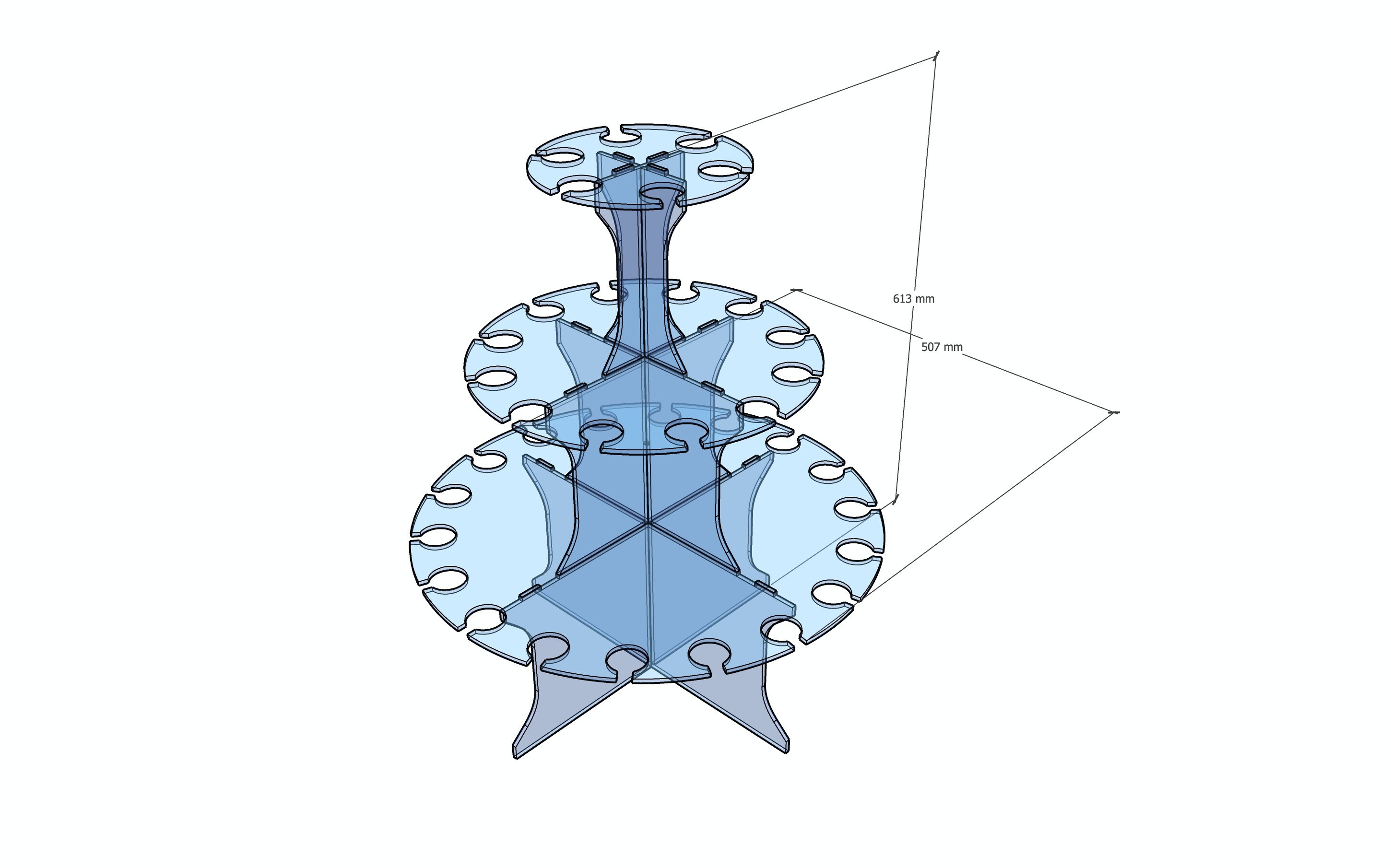 Prosecco Glass Tower Chandelier CNC CUT File, Not a Physical Product ...