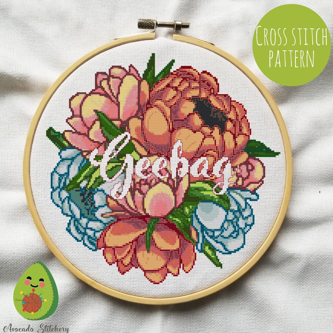 Geebag Floral - Cross Stitch Digital Pattern. Irish Swear, Subversive ...