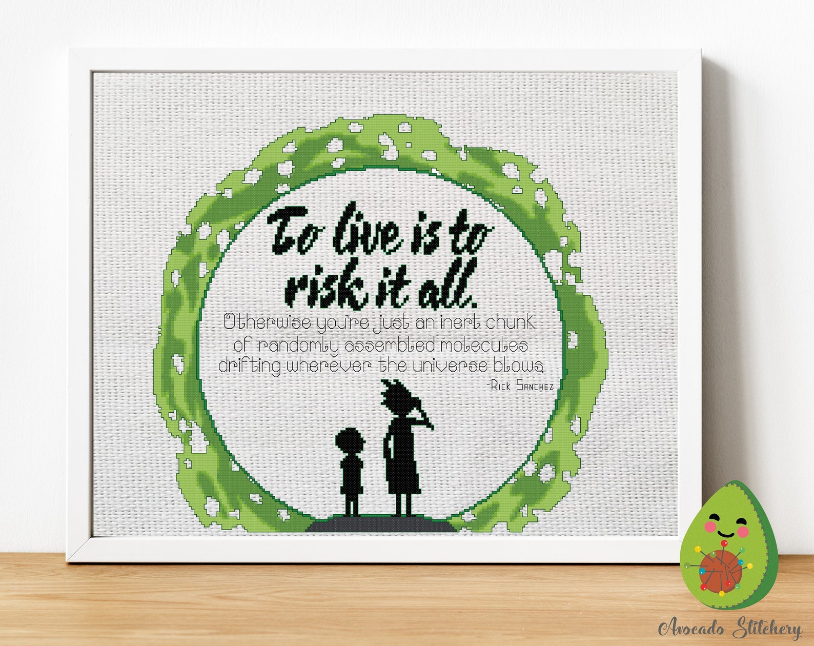 Rick and Morty to Live is to Risk It All Portal Version | Etsy