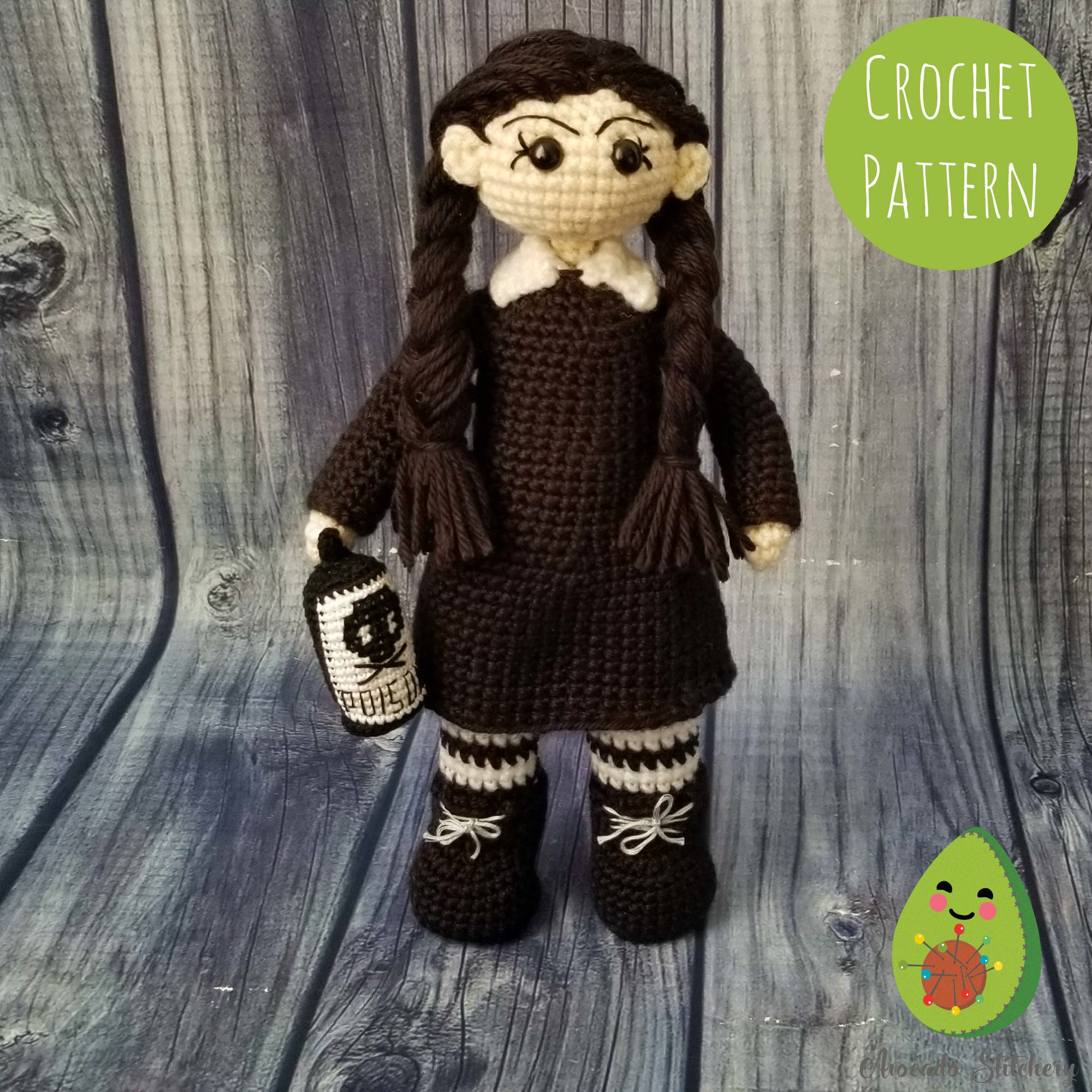 Wednesday Addams Amigurumi Pattern. Addams Family Crochet | Etsy