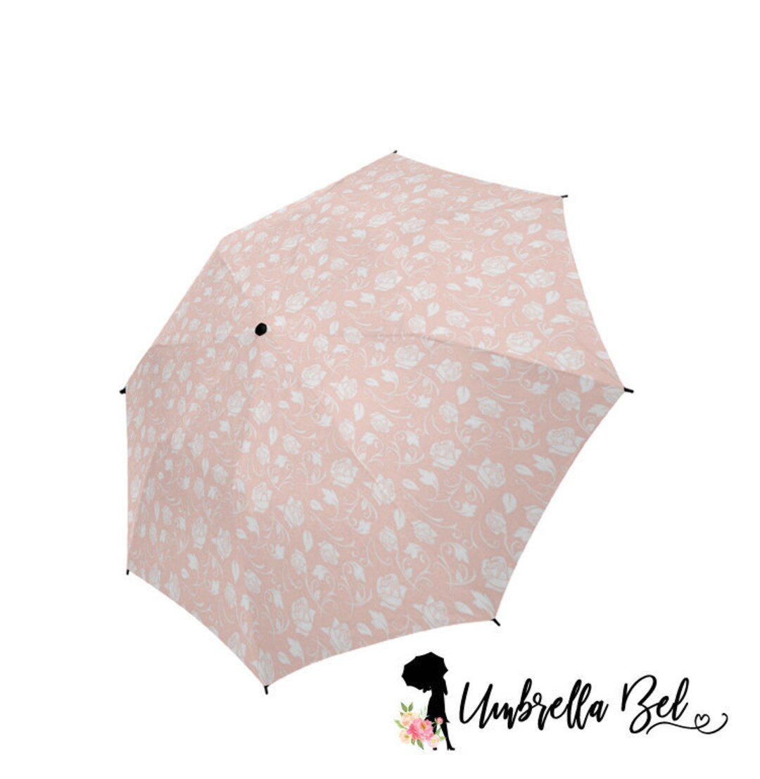 White Roses on Pink Rain Umbrella for Women - Etsy Denmark