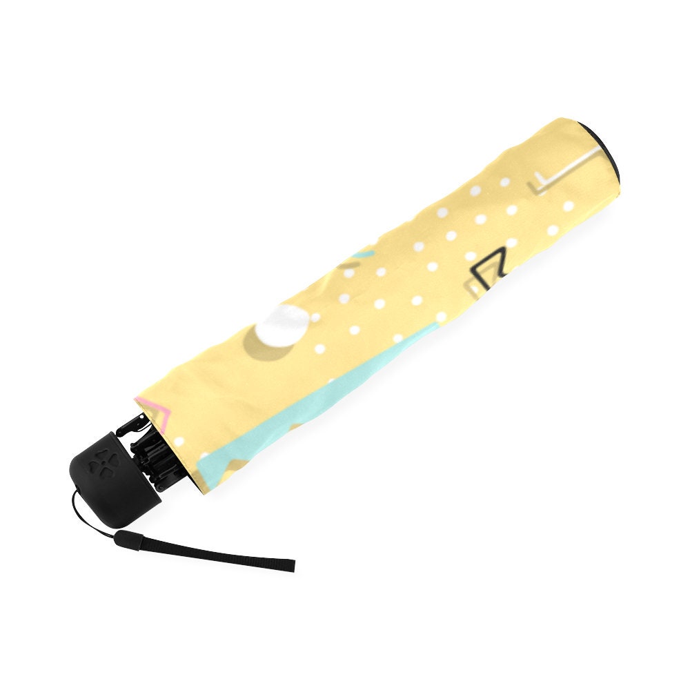 Yellow 80s Retro Style Rain Umbrella for Women, Fun Umbrella, Retro ...