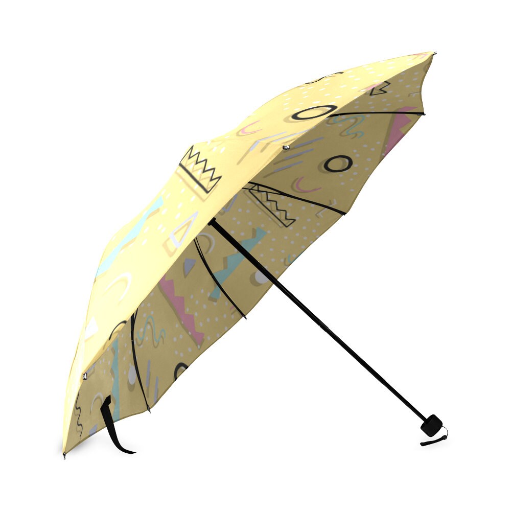 Yellow 80s Retro Style Rain Umbrella for Women, Fun Umbrella, Retro ...