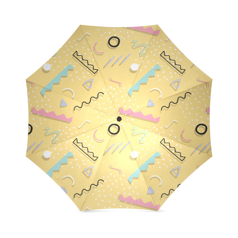 Yellow 80s Retro Style Rain Umbrella for Women, Fun Umbrella, Retro ...