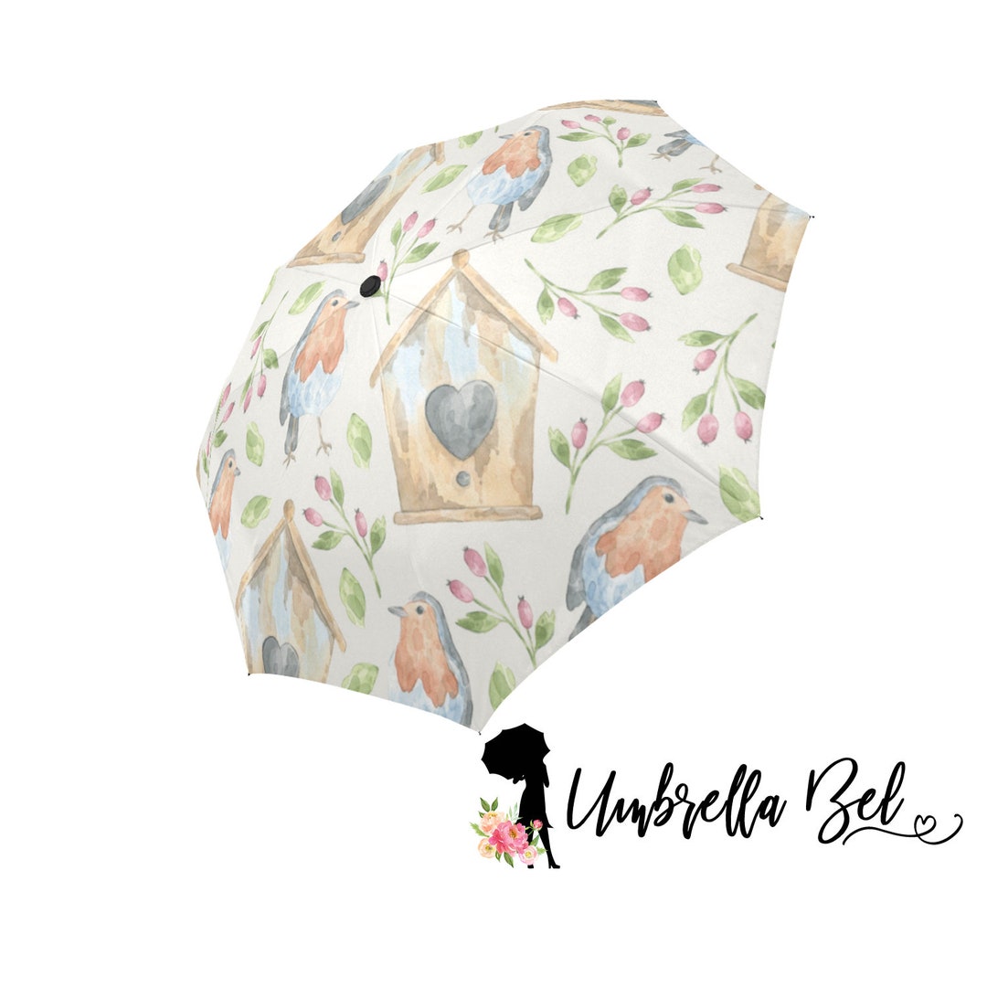 Bird Umbrella, Birdhouse, Spring Umbrella, Bird, Rain Umbrella, Robin ...