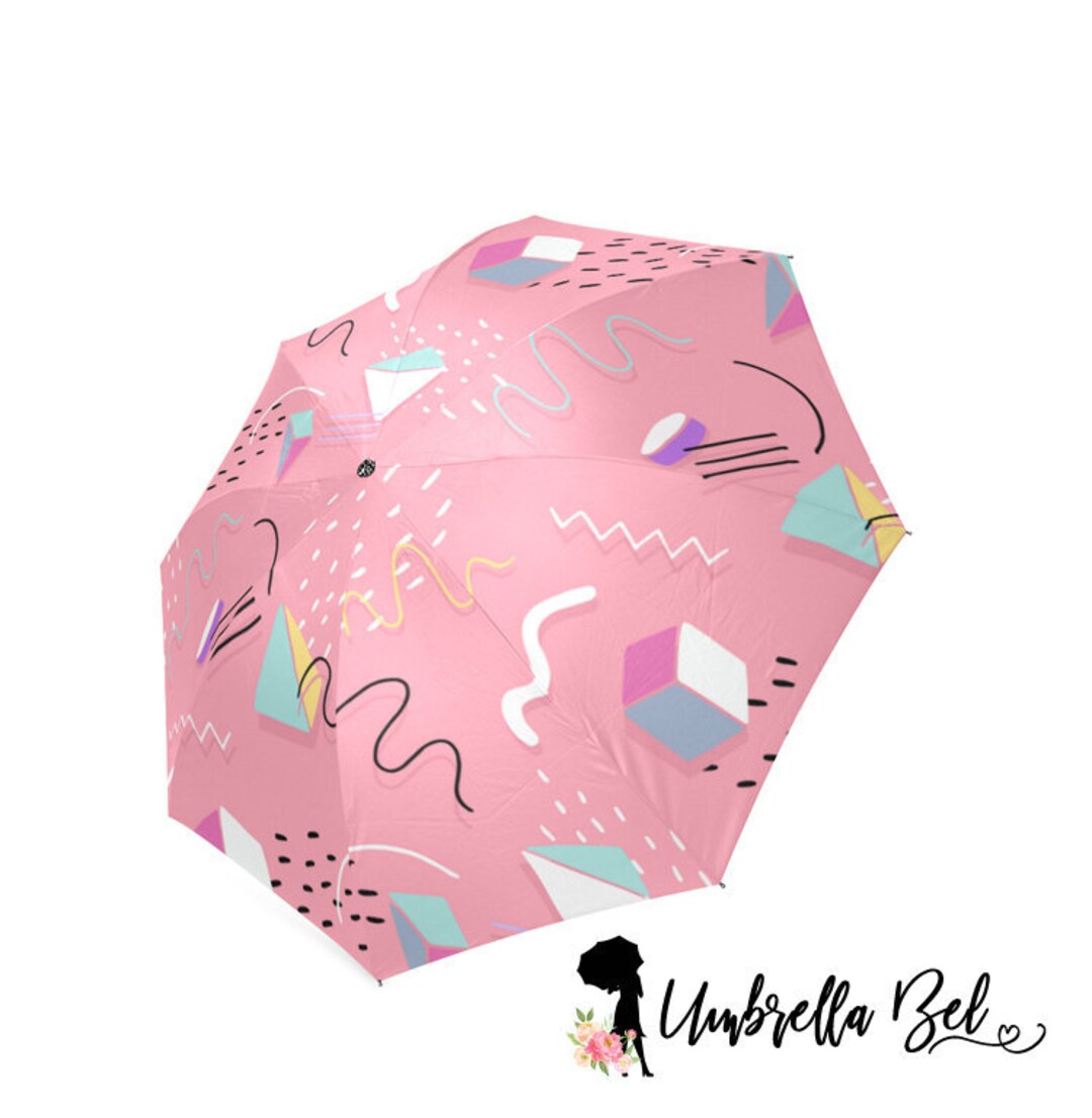 Pink 80s Retro Style Rain Umbrella for Women - Etsy