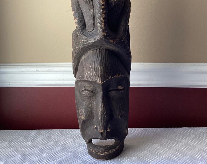 Large Vintage Tiki Wooden Mask, 22” Tall - Etsy