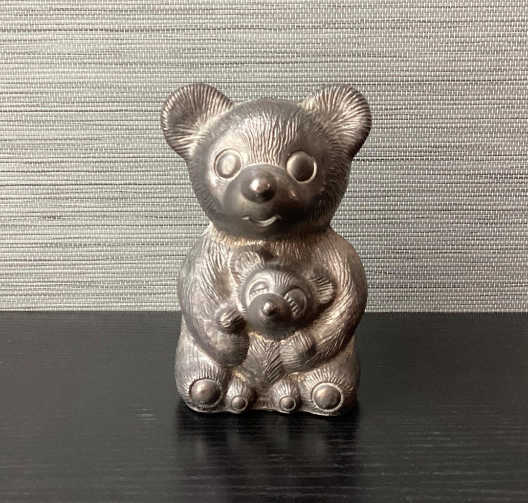 Vintage Teddy Bear Metal Coin Bank, 5" T/ Vintage Piggy Bank/ Teddy ...