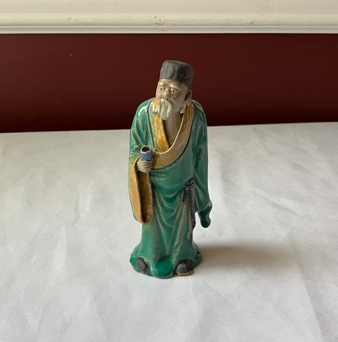 Vintage Chinese Glazed Pottery Mud Man Figurine, Marked, 4 5/8" T - Etsy