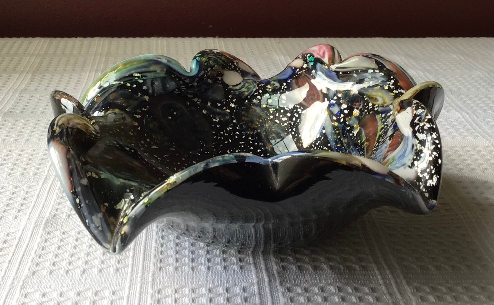 Vintage Greek Mixaha Polychrome Art Glass Bowl, 6 3/4” X 7” X 2 1/2” - Etsy