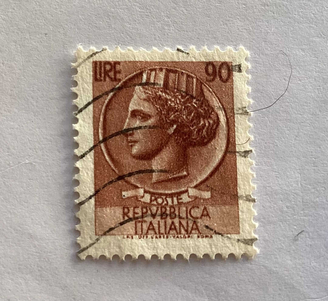 1968 Coin of Syracuse Repvbblica Italiana 90 Lire Stamp/ Italian Stamp ...