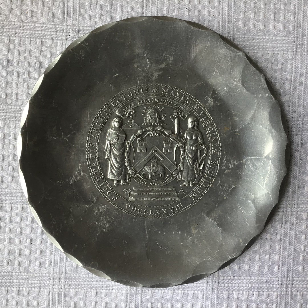 Vintage Handmade Wendell August Forge Aluminum Plate With Coat of Arms ...