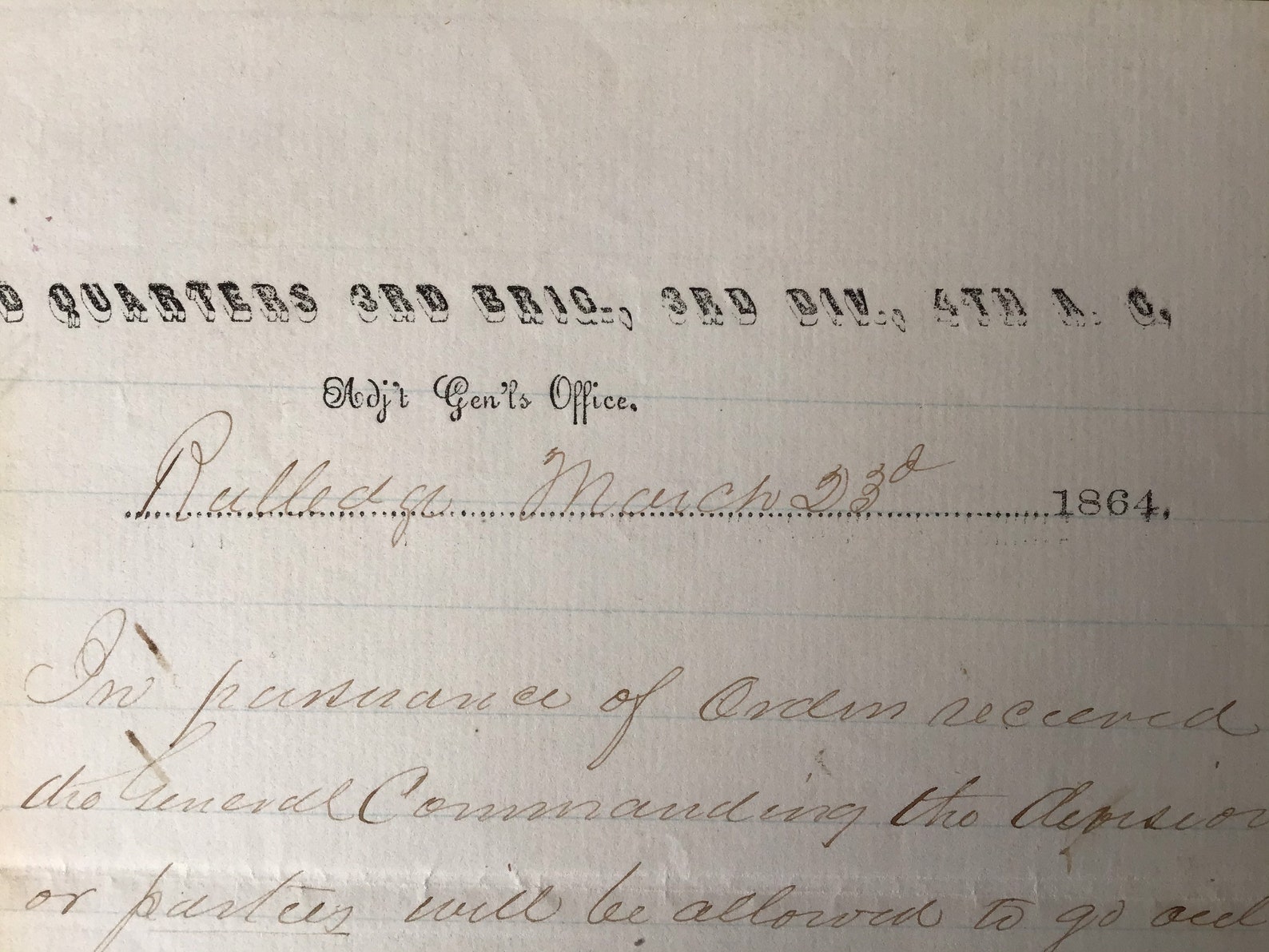 Civil War Hand Written Letter 1864 Embossed Watermark Head | Etsy