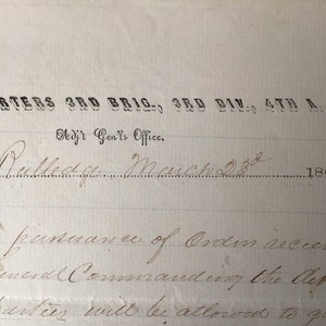 Civil War Hand Written Letter, 1864, Embossed Watermark, Head Quarters ...