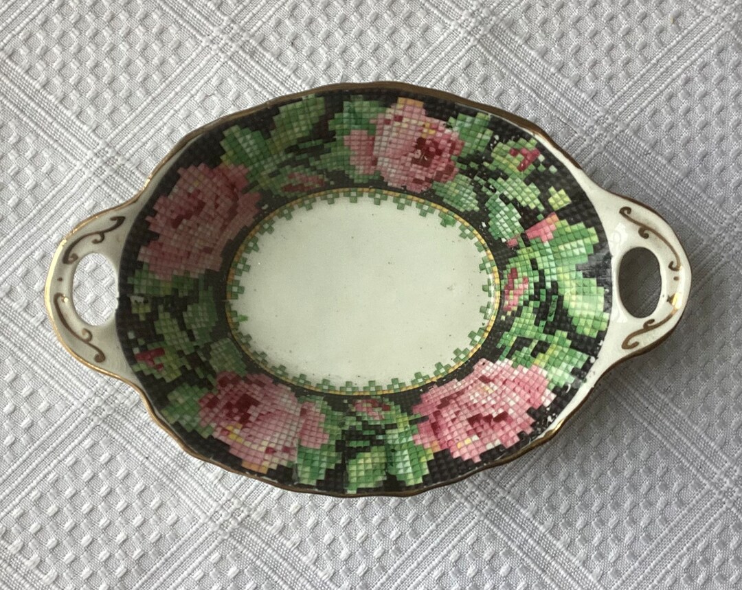 Vintage Royal Albert Crown China Needle Point Candy/ Bon Bon Dish ...
