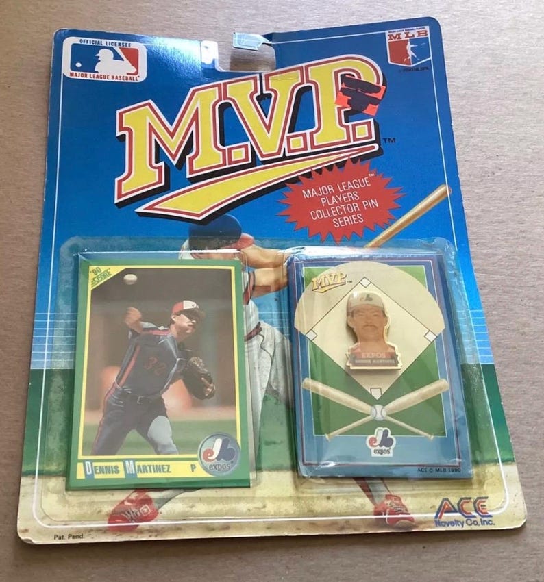 Vintage MLB M.V.P. Major League Players Collector Player Card With Pin ...